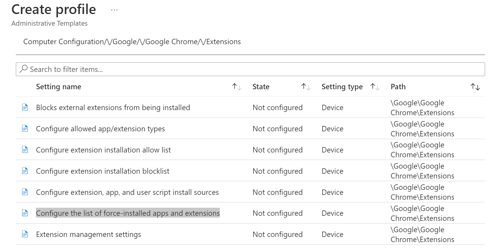 Configure Chrome Extensions in Intune using Administrative Templates ...
