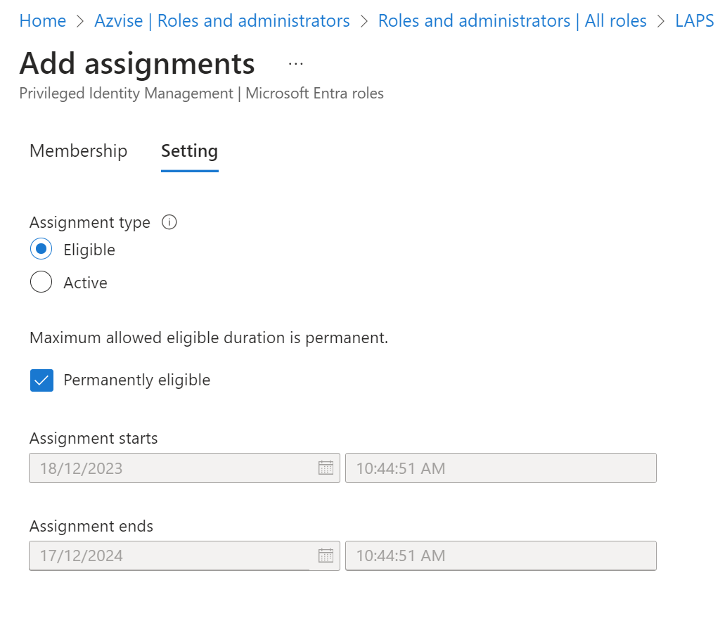 Create an Entra ID role for LAPS password readers in Entra ID – Azvise